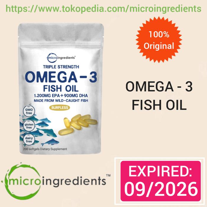 Jual Microingredients Triple Strength Omega 3 Fish Oil 200Softgels Asli ...