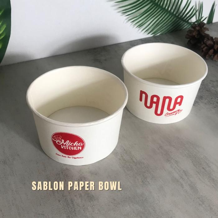 Jual Sablon Custom Paper Bowl 800 ml Sablon Rice Bowl 1 Warna Sablon ...