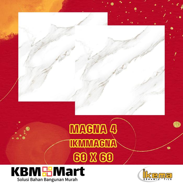 Jual GRANIT IKEMA 60 X 60 MAGNA WHITE I LANTAI PUTIH CORAK GLAZED ...