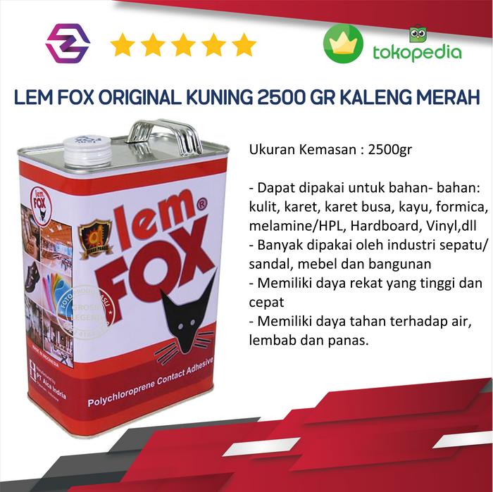 Jual Lem Fox original Kuning kemasan Kaleng Merah - 2500gr - Kab ...