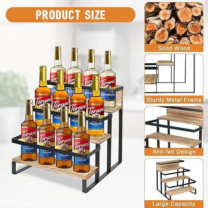 Jual Coffee Syrup Rack Organizer 3 Tier Syrup Bottle Holder Stand ...