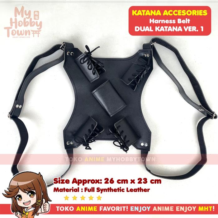 Jual Body Belt Harness Dual Double Katana Sword Holder Cosplay Anime ...