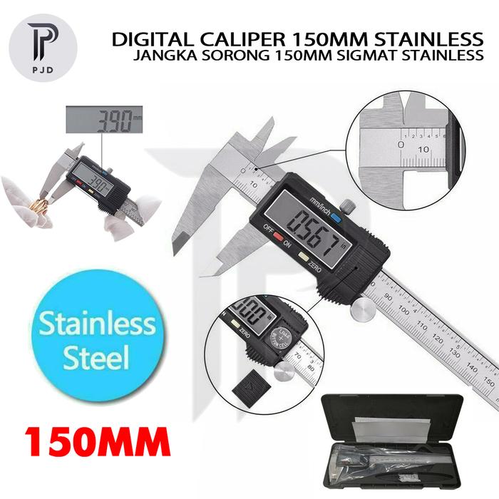 Jual Jangka Sorong Sigmat Digital Vernier Caliper / Kaliper 150mm Stainless - Jakarta Pusat ...