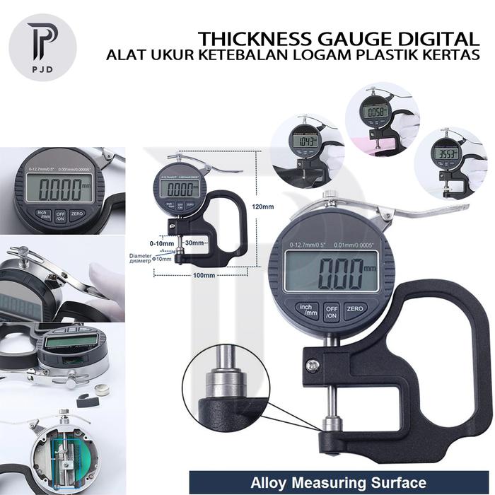 Jual Thickness Gauge Digital/Alat Ukur Ketebalan Logam Plastik Kertas ...