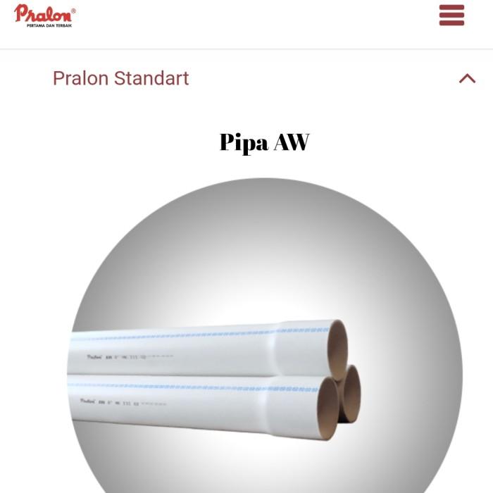 Jual Pipa PVC merk Pralon Standart AW (putih) uk. 8" per batang 4 meter ...