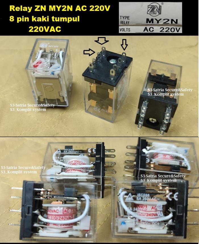Jual Relay ZN MY2N AC220V 8 pin kaki tumpul AC 220V rilai 220vac 8pin ...