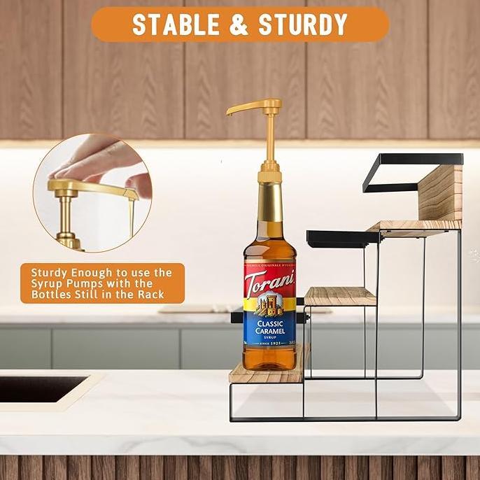 Jual Coffee Syrup Rack Organizer 3 Tier Syrup Bottle Holder Stand ...