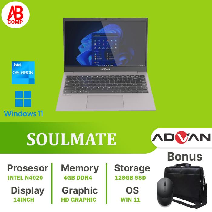 Jual LAPTOP ADVAN SOULMATE INTEL N4020 4GB 128GB 14INCH WIN11 - Kota ...
