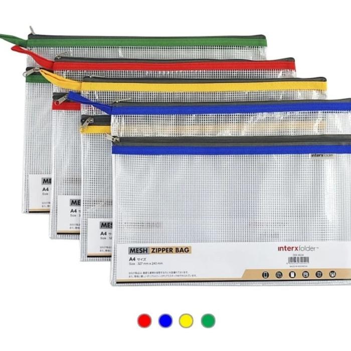 Jual Zipper Mesh Bag / Dompet Jaring / Map Jaring Ritsleting Interx ...