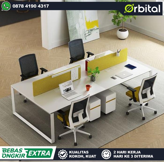 Jual Workstation kantor 4 stair - 240 x 120 x 75 cm - Meja kerja 4 ...