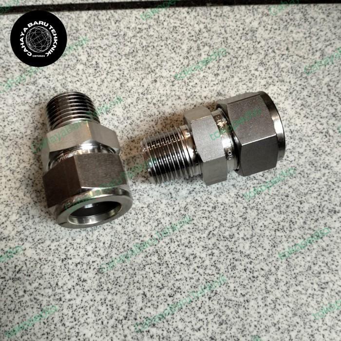 Jual Male Connector Tubing 1/4" OD 3/8"inch NPT SS316 Male Tube ...