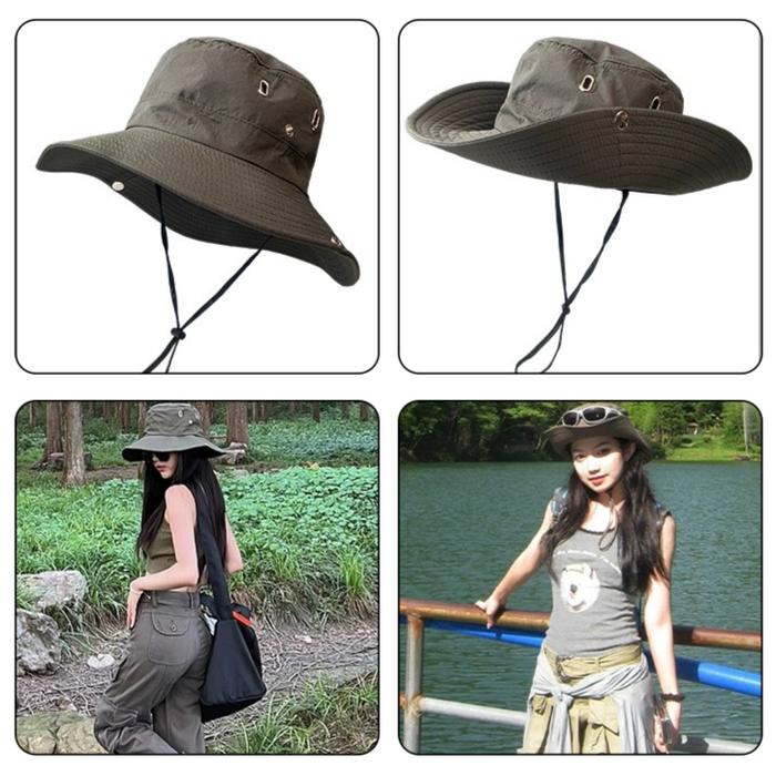 Jual Topi Camping Bucket Lebar Cowboy Hat Wide Dewasa Dengan Tali ...