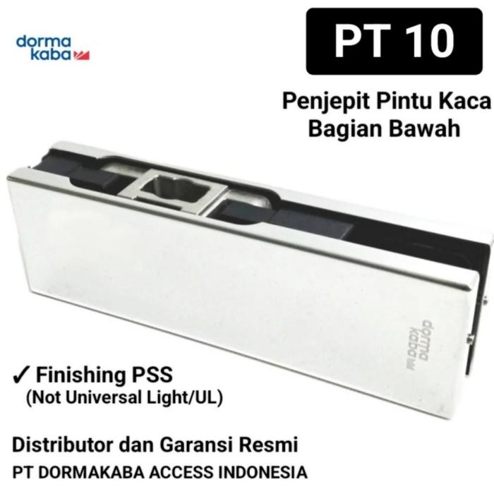 Jual Dorma PT 10/PT10 Dormakaba Penjepit Pintu Kaca Bawah Patch Fitting ...