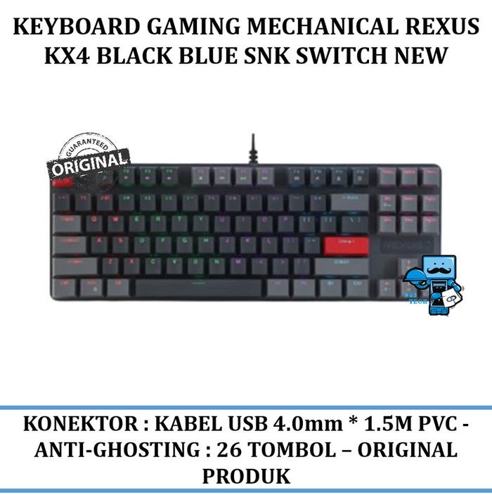 Jual Keyboard Gaming Mechanical Rexus Kx4 Black Blue Snk Switch New ...