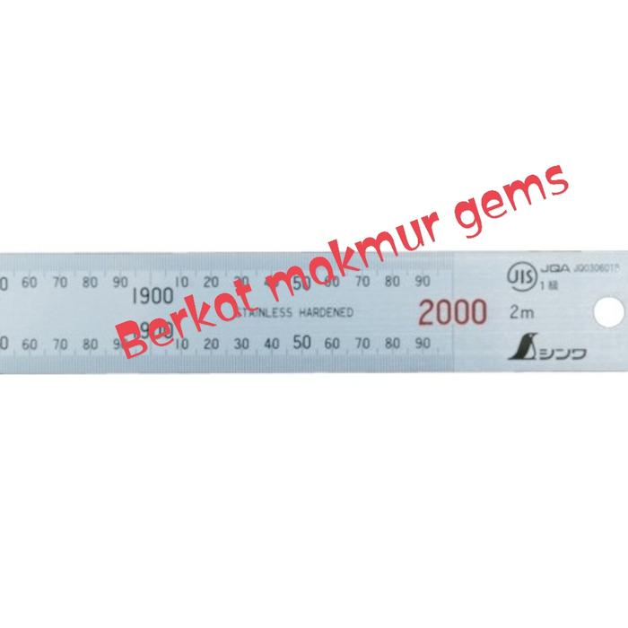 Jual Penggaris pengaris Shinwa 2 meter 2m stainles steel h102h 2000 mm - Jakarta Utara - berkat ...