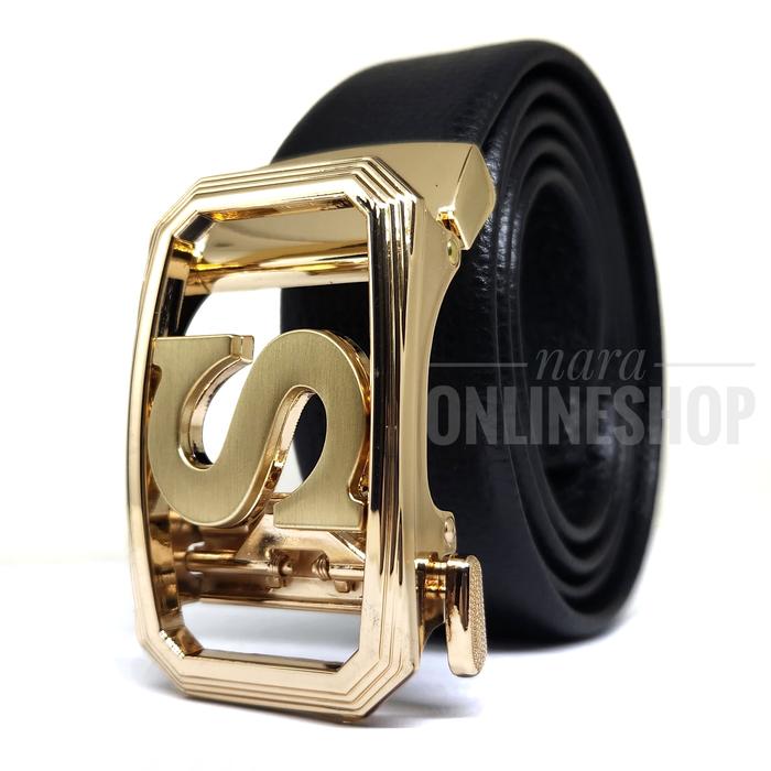 Jual GESPER SABUK IKAT PINGGANG PRIA MODEL REL HURUF S - Huruf S Gold ...