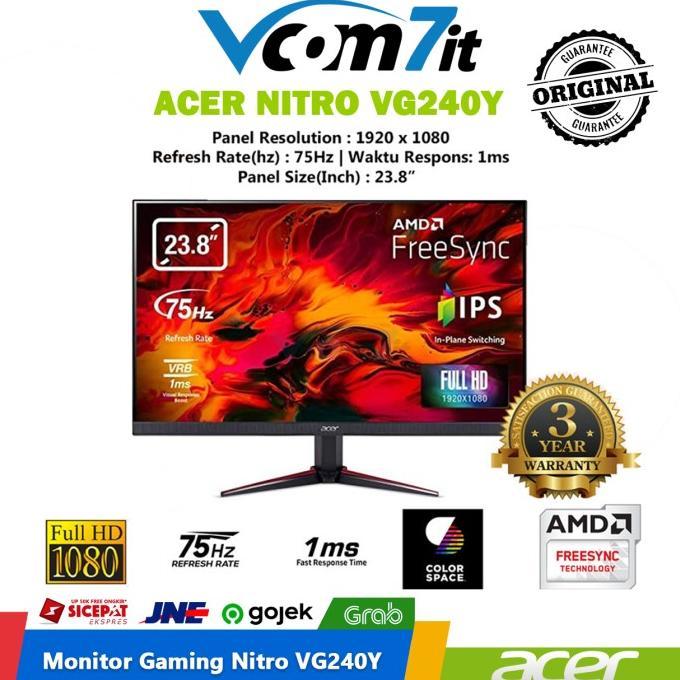 Jual Acer Nitro VG240Y Monitor Gaming 24 inch FHD 75Hz 1ms Speaker ...