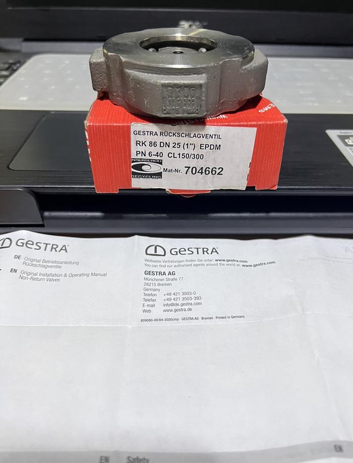 Jual DISCO Check valve GESTRA 1 inch RK86 DN25 PN40 For Flange Original ...