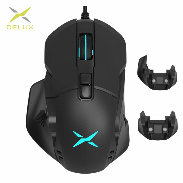 Jual Delux M629 RGB Wireless Wired Gaming Mouse PAW3335 With Hand Palm ...