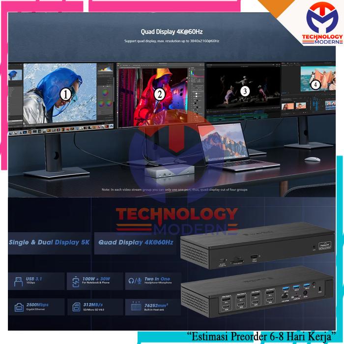 Jual HDMI Extend 4 Monitor Display (Tampil Beda-Beda) USB 3.1 Multiview ...