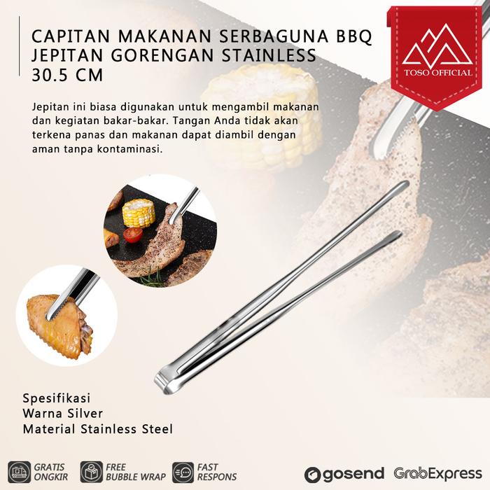 Jual CAPITAN MAKANAN SERBAGUNA BBQ JEPITAN GORENGAN STAINLESS 30.5 CM ...