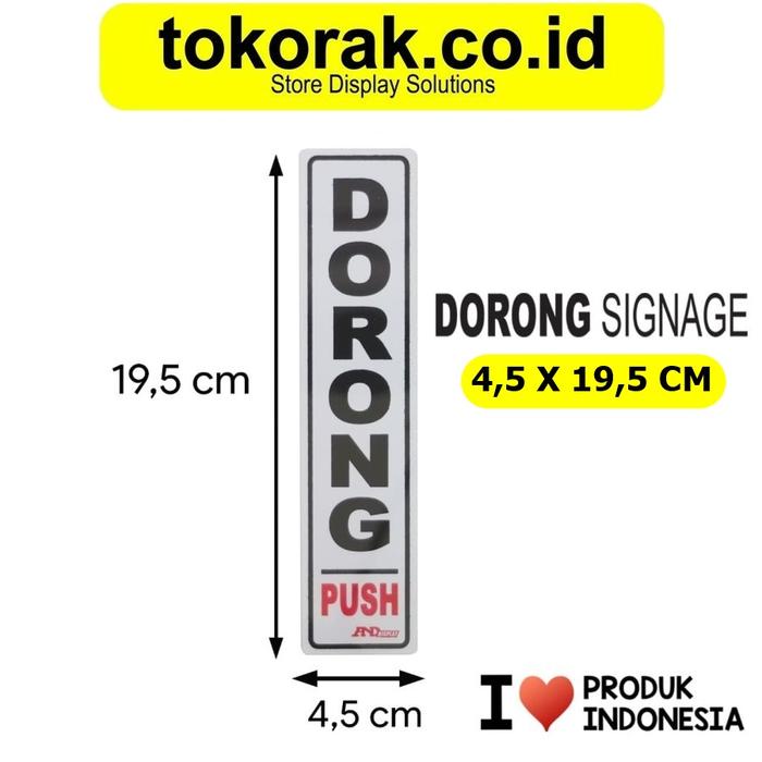 Jual SIGNAGE DORONG 4,5X19,5CM SIGN PETUNJUK SIMBOL LOGO PERINGATAN ...
