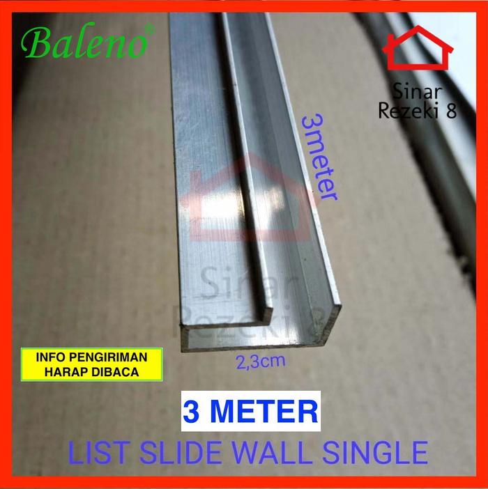 Jual Rel Slide Wall SINGLE Sliding / List Ambalan Rak Lis Sliding Wall ...