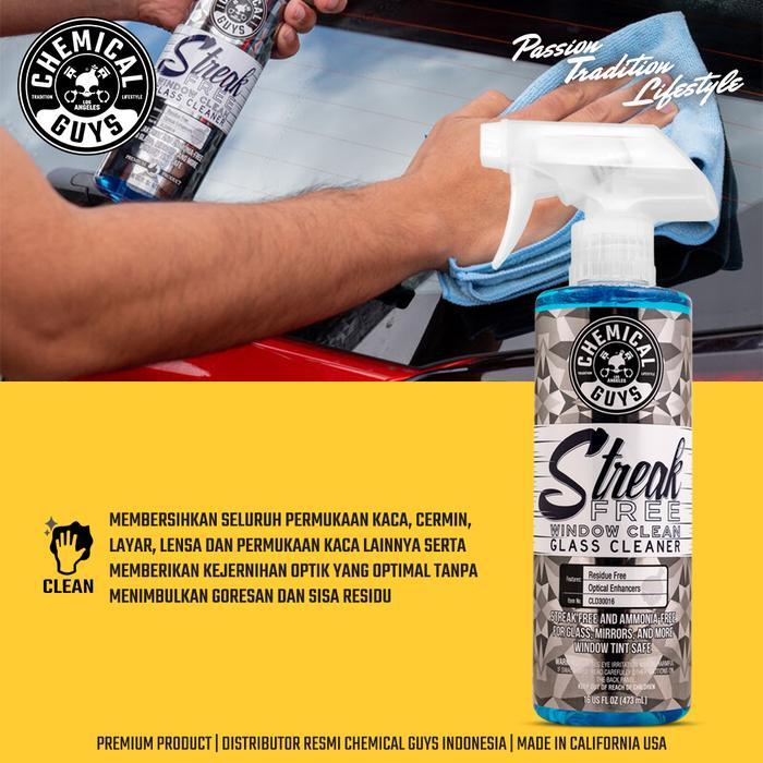 Jual Chemical Guys Streak Free Window Clean 473 ml Pembersih Kaca Mobil ...