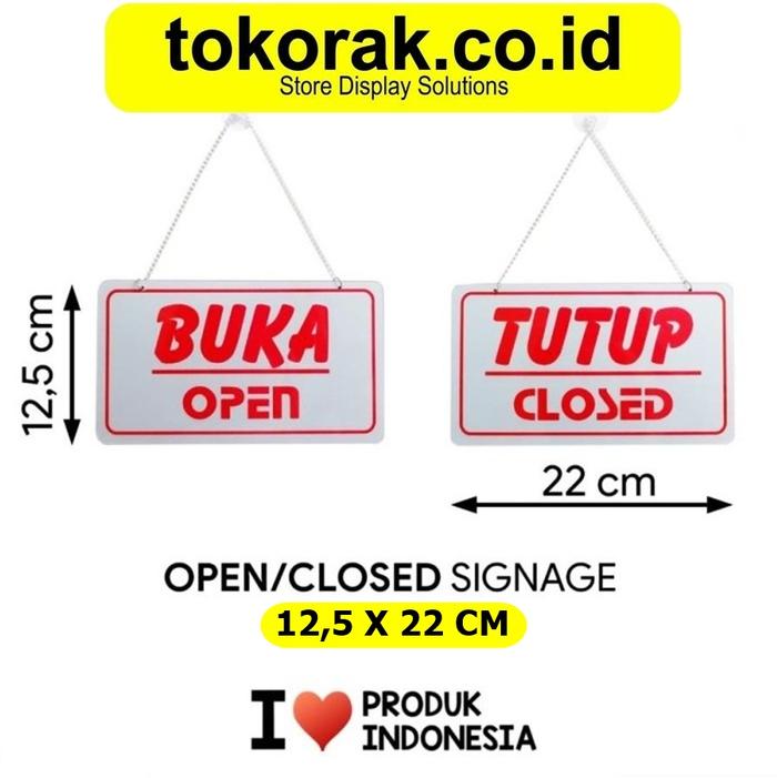 Jual SIGNAGE BUKA TUTUP 22 X 12,5CM SIGN PETUNJUK SIMBOL LOGO OPEN ...