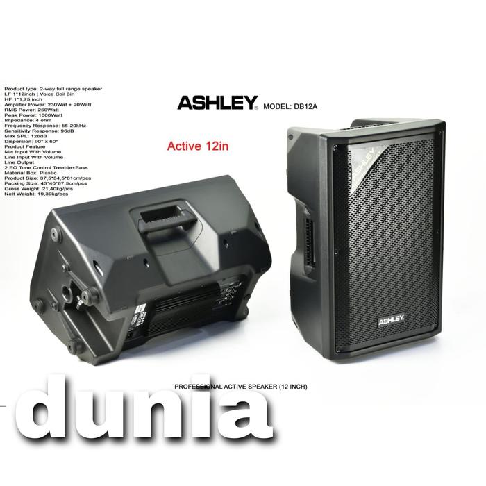 Jual Speaker Aktif Ashley DB 12 A Original 12 inch Active DB12A Harga ...