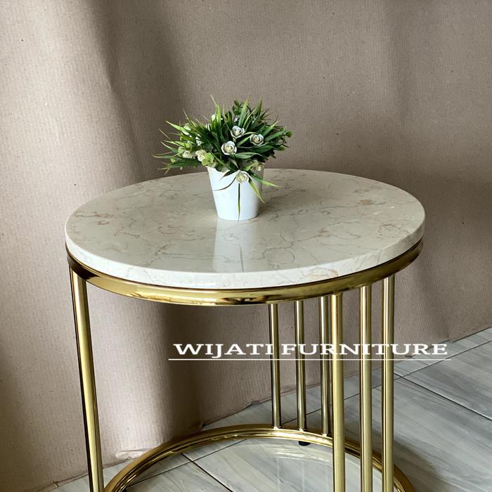 Jual meja sudut marmer meja pojok meja sudut besi marmer meja samping ...