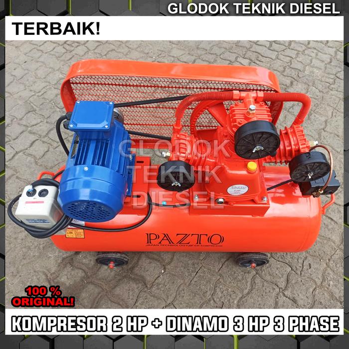 Jual PAZTO Kompresor Angin 2 HP + Dinamo Motor Tembaga Compressor ...