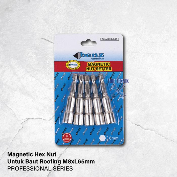 Jual 5 Pcs Kunci Mata Baut Roofing Magnet 8 mm x 65 mm Hex Nut Benz BZ-7665 - Kota Surabaya ...