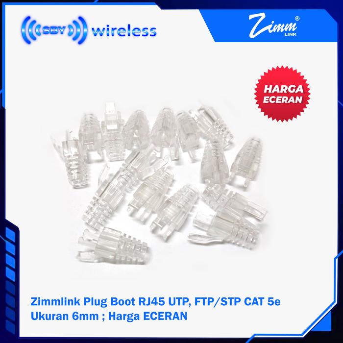 Jual Plug Boot RJ45 UTP FTP/STP CAT 5e ZimmLink 6mm PlugBoot Cat5e ...