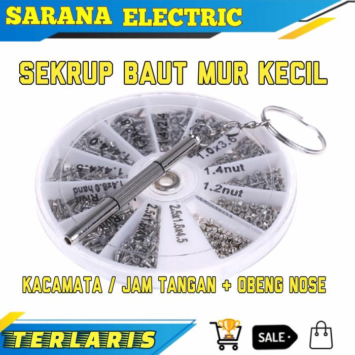 Jual SEKRUP BAUT MUR KECIL KACAMATA JAM TANGAN SET REPARASI 600PCS ...
