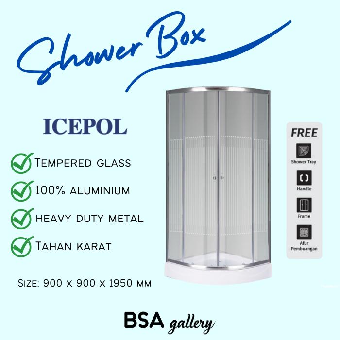 Jual SHOWER BOX SUDUT IC8015CVL KOMPLIT SET TRAY + AFUR / BOX KAMAR ...