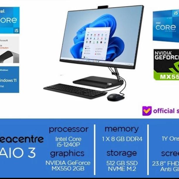 Jual PC Lenovo Ideacentre AIO 3 24IAP7 Core i5-1240P RAM 8GB SSD 512GB W11 - Jakarta Barat ...