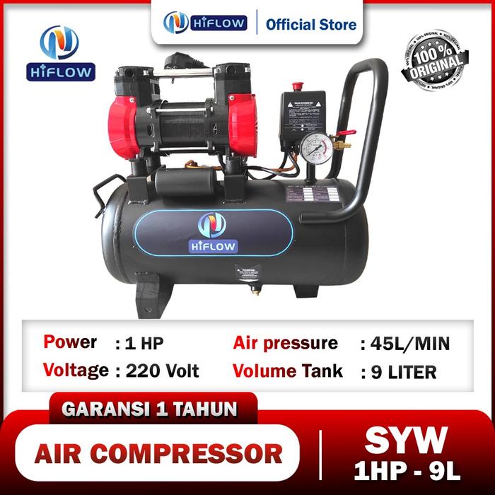 Jual HIFLOW Kompresor Udara / Kompresor Angin 1Hp 8Bar 9L Air ...
