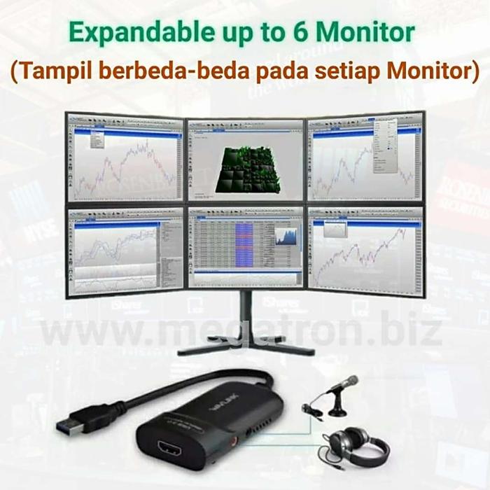 Jual Multiple Monitor Display - USB 3.0 Multiviewer- Extend up to 6 ...