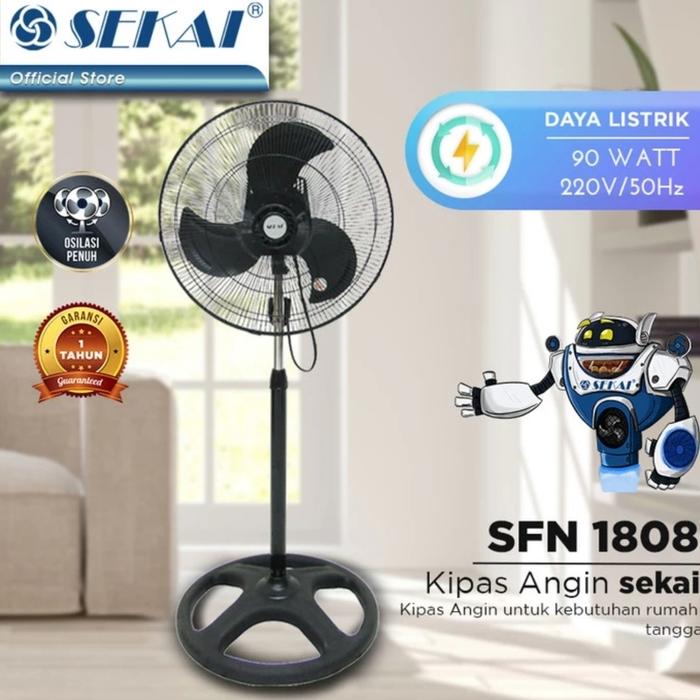 Jual SEKAI : SFN1808 KIPAS ANGIN BERDIRI / STAND FAN BESI 18 INCH SFN ...