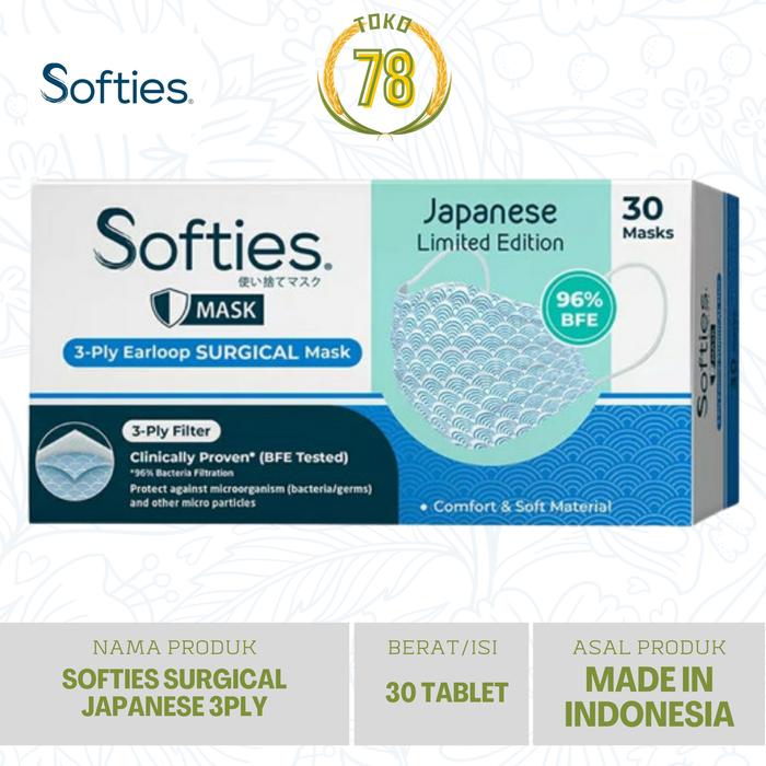 Jual Softies Surgical Mask Earloop Motif Japanese isi 30 - Masker ...