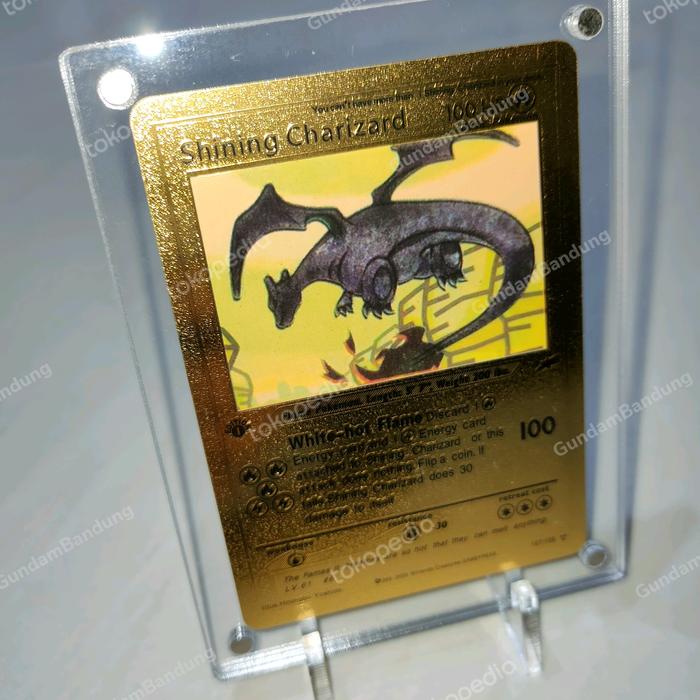 Jual SHINING CHARIZARD 1ST EDITION ENGLISH POKEMON STUDIO MADE GOLD COATING - Kota Bandung ...