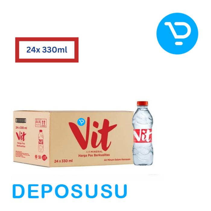 Jual Air Mineral VIT Air Minum Botol 1 Box 1 Karton isi 24 x 330 ml ...