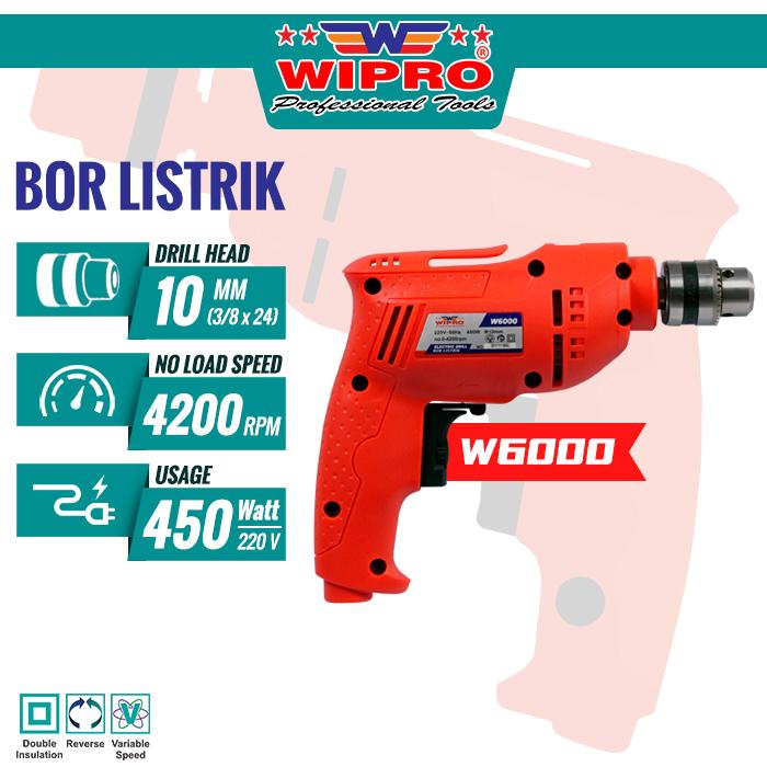Jual WIPRO Bor Listrik / Electric Drill 10mm W6000 - Kota Surabaya - Wipro Shop | Tokopedia