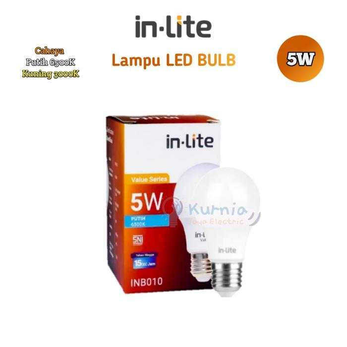 Jual Lampu Led Bulb 5W Putih Cool Daylight In-Lite E27 220V - Jakarta ...
