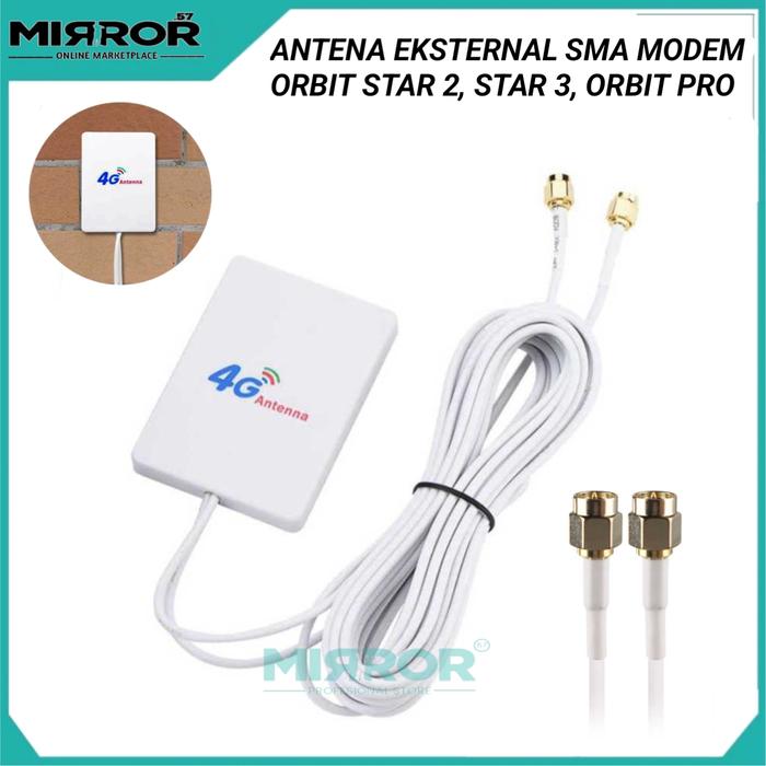 Jual Antena Eksternal Modem Orbit 3G 4G LTE 28dBi SMA Connector 2 Meter ...
