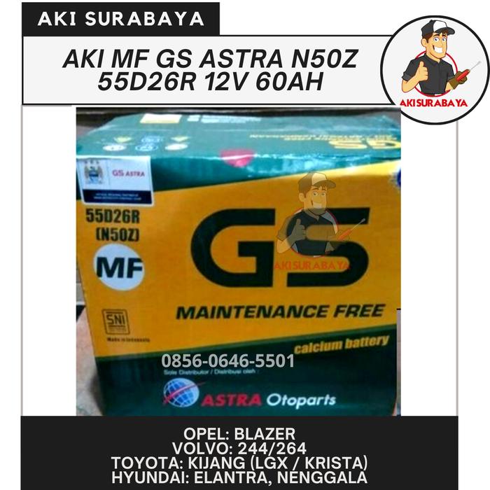Jual AKI GS MF N50Z 12v 60Ah Mobil Bus Kijang LGX Krista Colt Diesel Truck - Kota Surabaya - aki ...