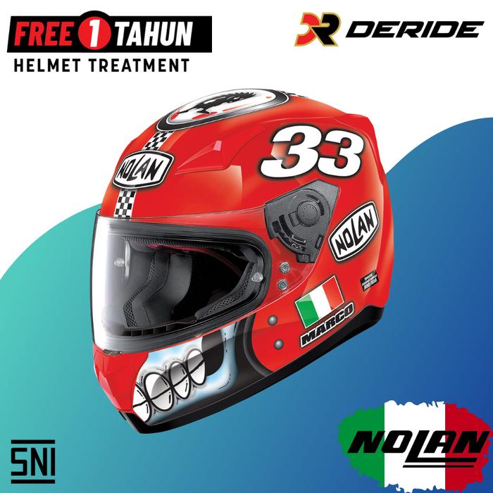 Jual NOLAN N60-5 COL. 077 GEMINI REP MELANDRI ITALY RED HELM FULL FACE ...