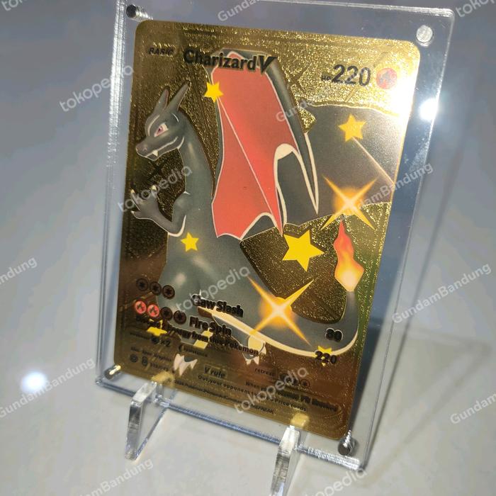 Jual CHARIZARD V SHINY GOLD COATING METAL POKEMON VMAX VSTAR LIMITED ...