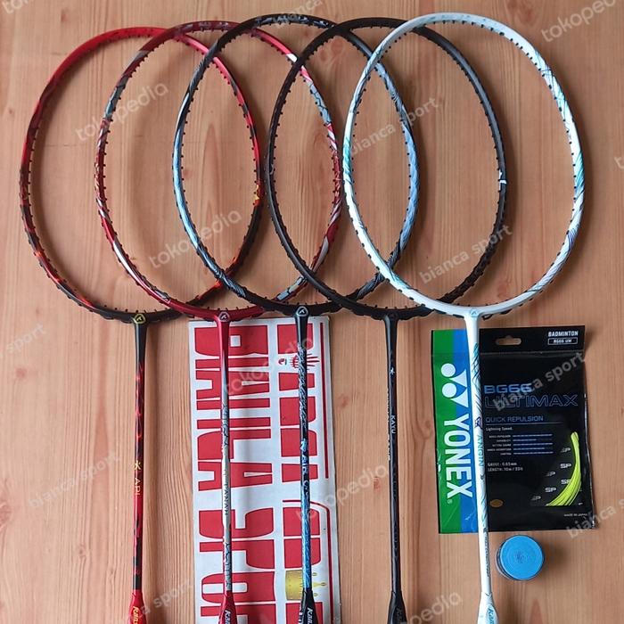 Jual raket badminton original KANSA kayu api tanah air angin - Kota ...